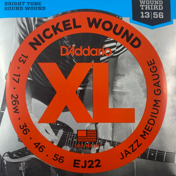 D'Addario EJ22 XL Nickel Wound Guitar Strings - .013-.056 Jazz Medium ...