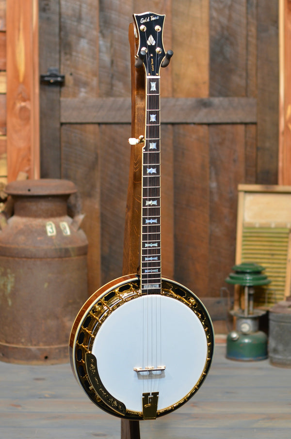 Gold Tone Mastertone™ OB-2 Gold Engraved Bowtie Banjo with Case - Banjo ...