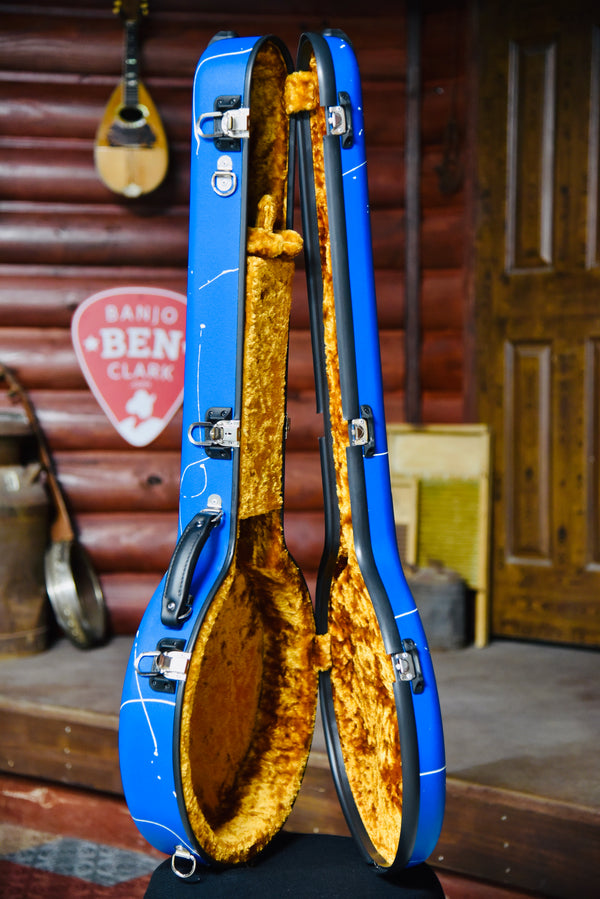 Calton Cases Bluegrass Resonator Banjo Flight Case - Blue Splatter Wit ...