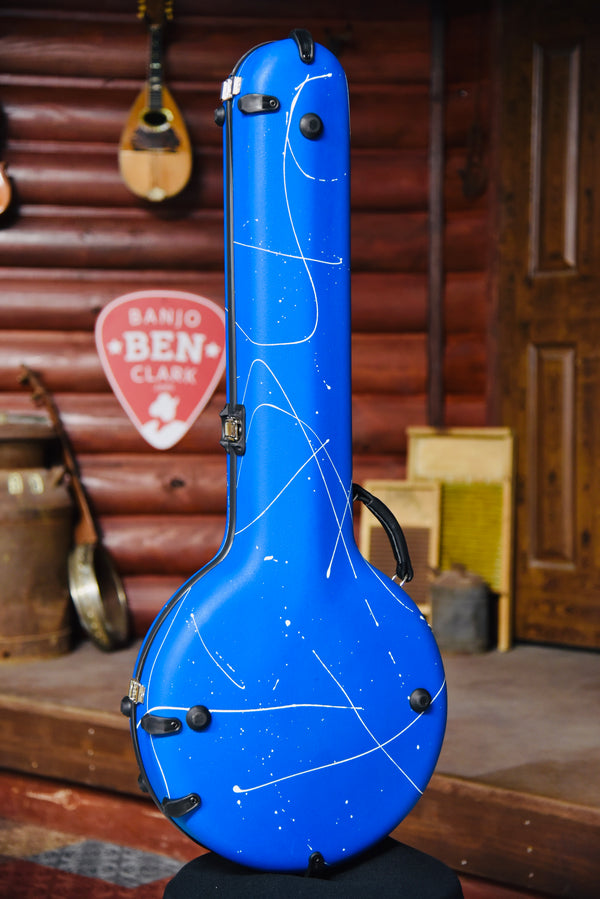 Calton Cases Bluegrass Resonator Banjo Flight Case - Blue Splatter Wit ...