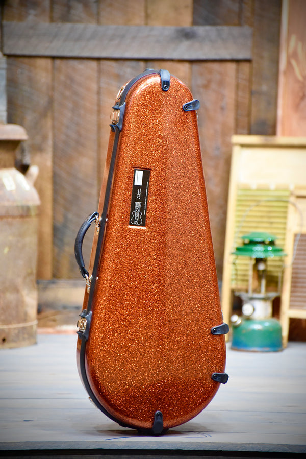 Calton Cases Mandolin Flight Case - Bonfire Orange Smooth Glitter With ...