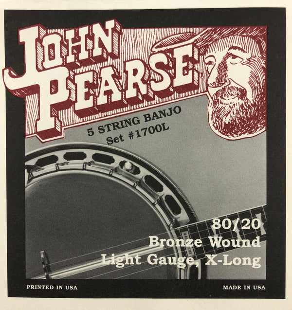 John Pearse Set #1700L Bronze Wound Light Gauge Banjo Strings - Banjo ...