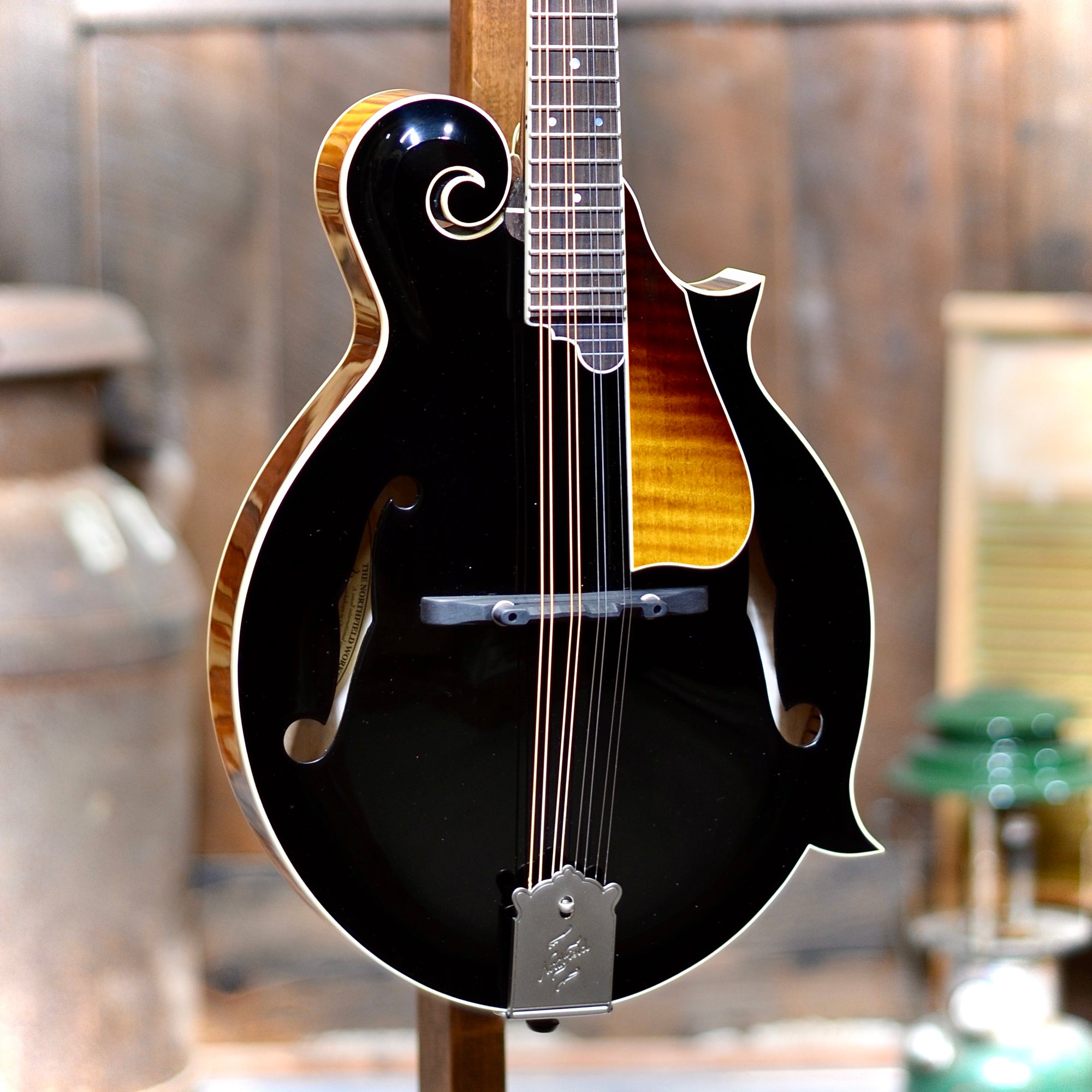 Northfield Big Mon Black Top Wide Nut F-Style Mandolin With Case ...