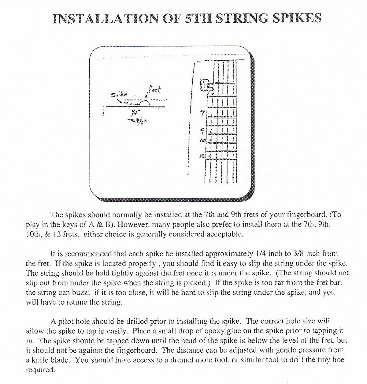 5th String Banjo Spikes - Set of 12 - Banjo Ben's General Store